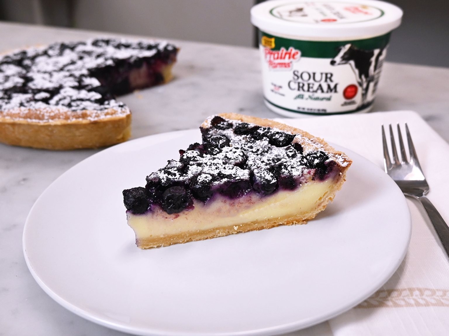Chef Nathaniel Reid's Blueberry Sour Cream Pie | Recipes
